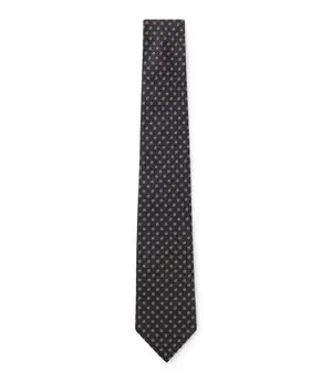 BOSS One Patterned Silk-jacquard Tie - Black