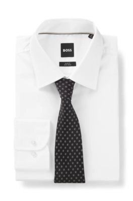 BOSS One Patterned Silk-jacquard Tie - Black