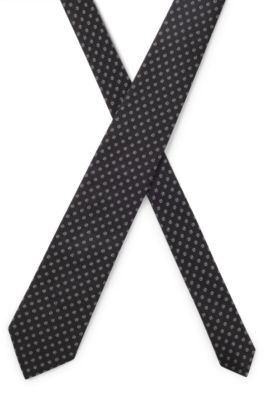 BOSS One Patterned Silk-jacquard Tie - Black