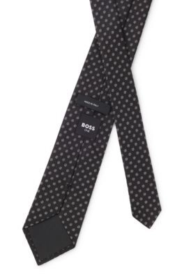 BOSS One Patterned Silk-jacquard Tie - Black
