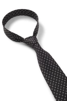 BOSS One Patterned Silk-jacquard Tie - Black