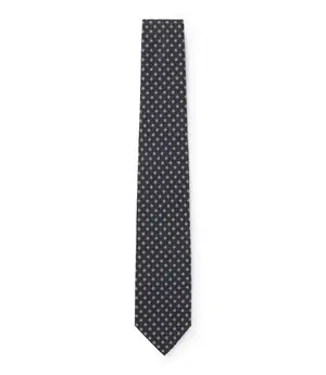 BOSS One Patterned Silk-jacquard Tie - Dark Blue