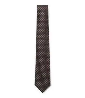 BOSS One Patterned Silk-jacquard Tie - Dark Brown