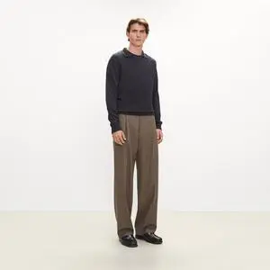 Theory Relaxed Pleat Pant In Studio Wool - Tarmac