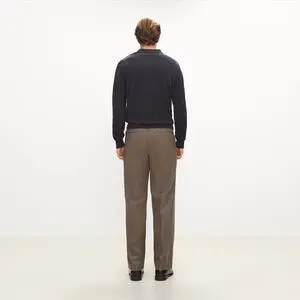 Theory Relaxed Pleat Pant In Studio Wool - Tarmac