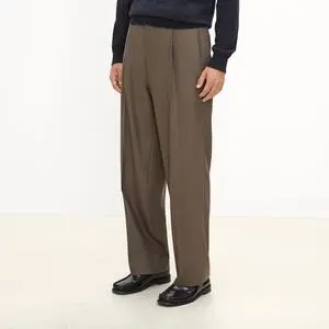 Theory Relaxed Pleat Pant In Studio Wool - Tarmac