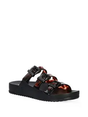 Melissa Cozy Triple Buckle-strap Slides