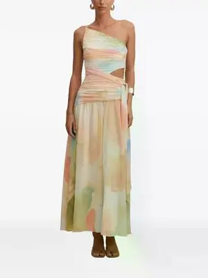 EVER NEW Connie Ruched Asymmetric Maxi Dress - Neutrals