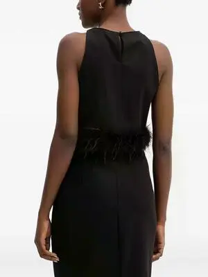 HAVEONE Feather-trim Cropped Top