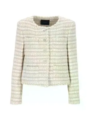 THELAURENT Tweed Frayed-edge Jacket - Neutrals