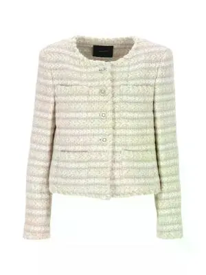 THELAURENT Tweed Frayed-edge Jacket - Neutrals
