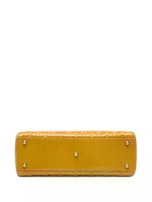 Dior 2012 Large Patent Cannage Lady Satchel - Yellow