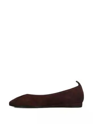 BIANCADI Suede Square-toe Ballet Flats