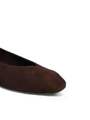 BIANCADI Suede Square-toe Ballet Flats