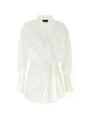 Andamane Wrap-effect Gathered Shirt