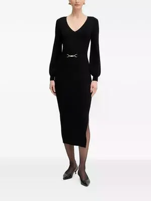 MORGAN V-neck Belted Midi Dress