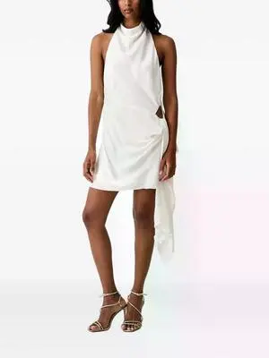 Bardot Katia Halterneck Draped Mini Dress - White
