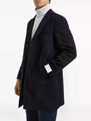 BRERAS MILANO Single-breasted Notched-lapels Coat - Blue