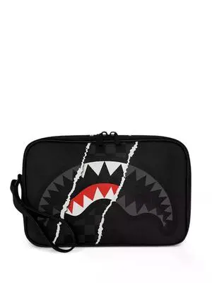 SPRAYGROUND Shark Central Checkered Clutch Bag - Grey
