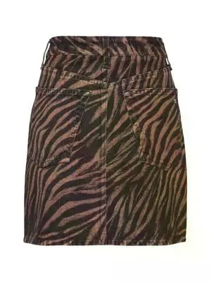 Rag & Bone Miramar Zebra-print Mini Skirt - Brown