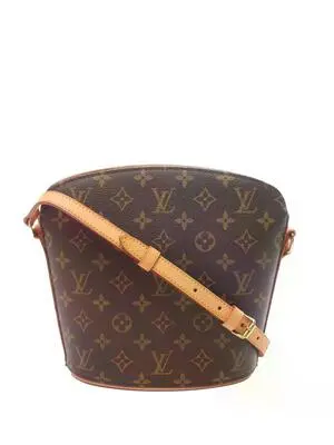 LOUIS VUITTON 2002 Monogram Drouot Crossbody Bag - Brown