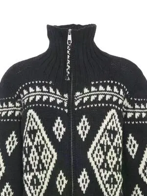 FRANTIC Everest Intarsia-knit Cardigan - Black