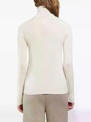 Max Mara Roll-neck Virgin Wool Sweater - Neutrals