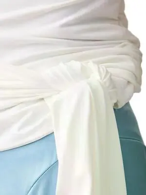 Bardot Ruched Tie-waist Top