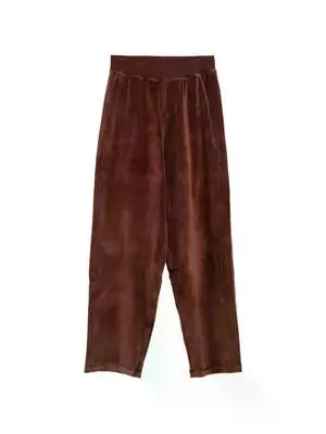 BASERANGE Velvet Elasticated-waistband Trousers - Brown