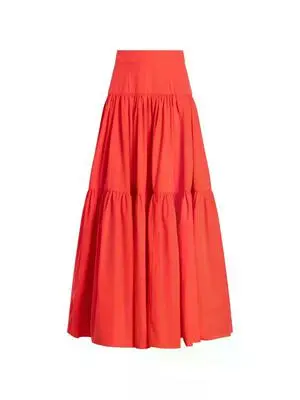 Dolce & Gabbana Long Cotton Poplin Skirt - Orange