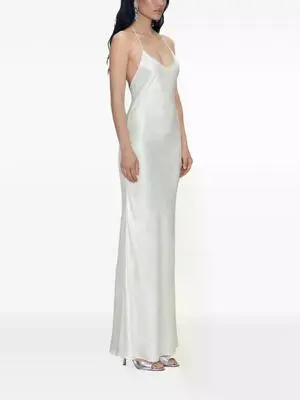 ATOIR Eden Bead-embellished Satin Maxi Dress - White