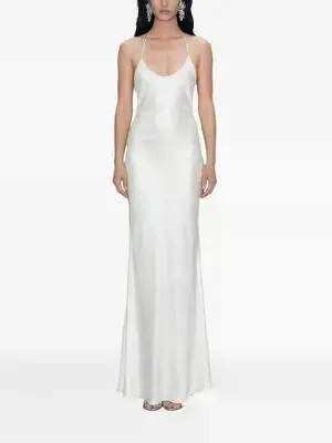 ATOIR Eden Bead-embellished Satin Maxi Dress - White