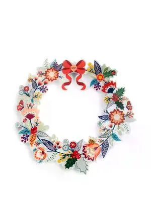 VESTA Noelia Floral-print Wreath - White