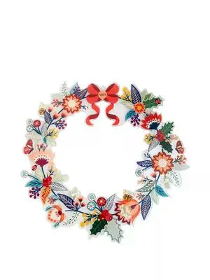 VESTA Noelia Floral-print Wreath - White