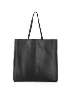 Carven Jean Logo-embossed Leather Tote Bag - Black
