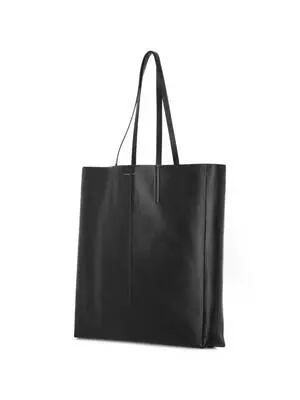 Carven Jean Logo-embossed Leather Tote Bag - Black