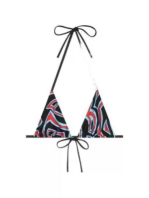 Emilio Pucci Labirinto-print Bikini Top - Black