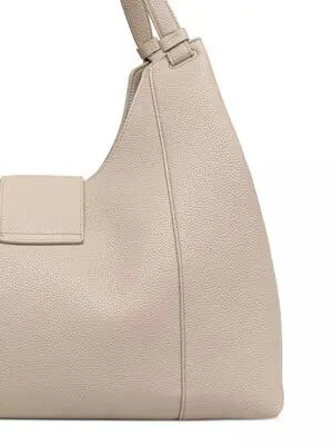 Armani Exchange Logo-plaque Grained Tote Bag - Neutrals