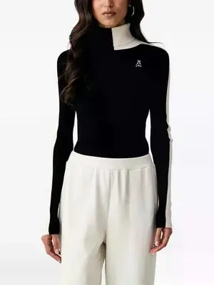 Patrizia Pepe Ribbed-knit Roll-neck Sweater - Black