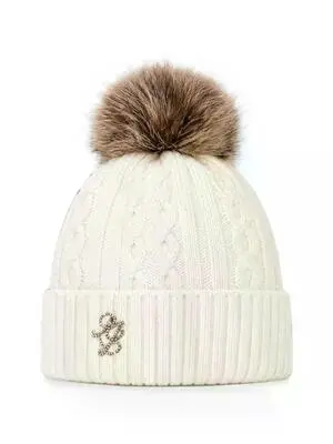 Liu Jo Knitted Hat With Pom-pom - Neutrals