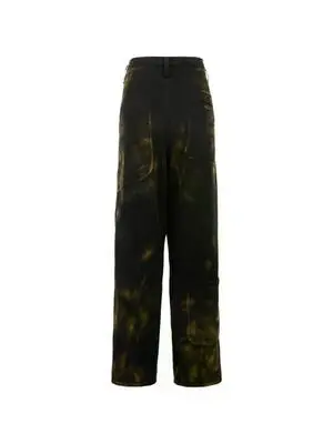 Y’s Bleach-effect Straight-leg Jeans - Black