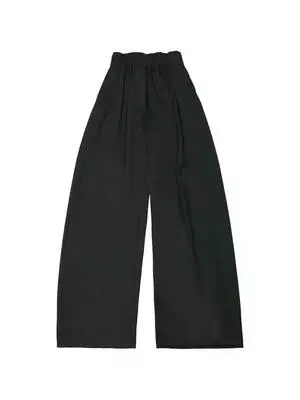 THELATEST Elasticated-waistband Wide-leg Trousers - Black