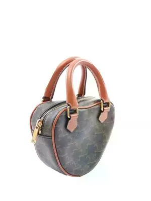 Celine 2000-2026 Medium Triomphe Coated Canvas Heart Satchel