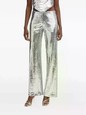HAVEONE Sequin-embellished Trousers - Silver