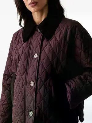 Barbour Quilted Corduroy-collar Jacket - Purple