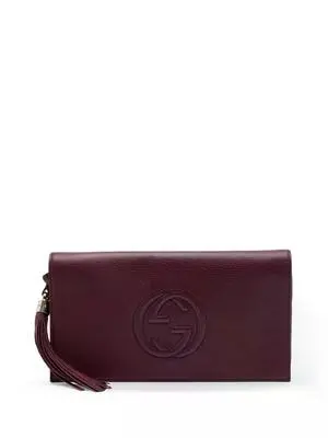 Gucci 2016-2026 Calfskin Soho Disco Clutch Bag - Red