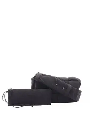 Bottega Veneta 2012-2026 Nylon Intrecciato Padded Tech Cassette Crossbody Bag - Black