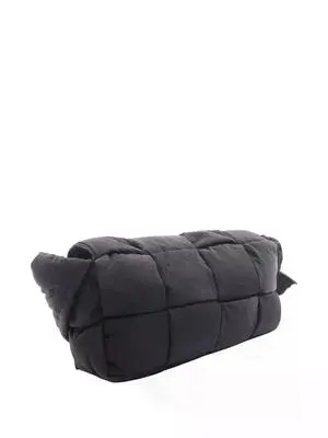 Bottega Veneta 2012-2026 Nylon Intrecciato Padded Tech Cassette Crossbody Bag - Black