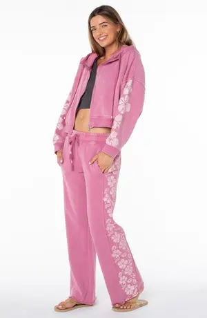 Roxy Tropical Trails Full Zip Hoodie - Htr Rose