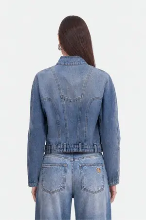 NOCTURNE Stand Collar Denim Jacket